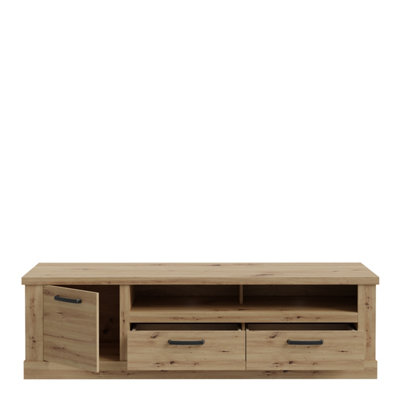 CORONA 2 DRAWER 1 DOOR COFFEE TV UNIT IN ARTISAN OAK