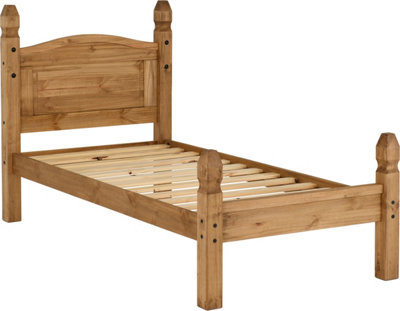 Corona 3 Feet Bed Low Foot End - L206.5 x W101.5 x H117 cm - Distressed ...