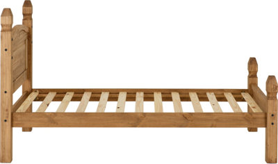 Corona 3 Feet Bed Low Foot End - L206.5 x W101.5 x H117 cm - Distressed ...