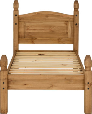 Corona 3ft Single Bed Low Foot End in Distressed Waxed Pine