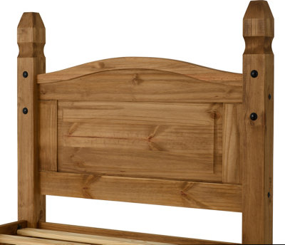 Corona 3ft Single Bed Low Foot End in Distressed Waxed Pine