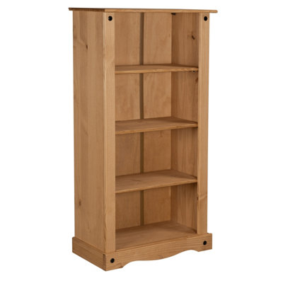 Corona Bookcase Medium Pine 4 Book Shelves Mexican Solid Wood