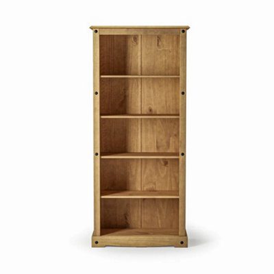 Corona Bookcase Tall Pine Large Mexican Solid Wood