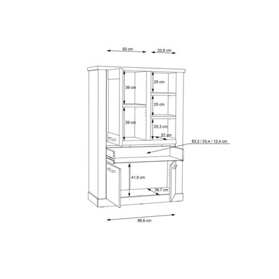 Corona Display Cabinet in Artisan Oak