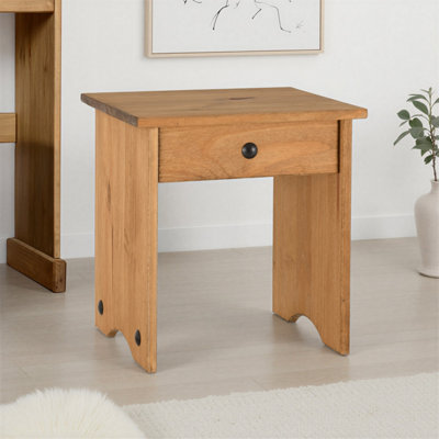 CORONA DRESSING TABLE STOOL IN DISTRESSED WAX PINE