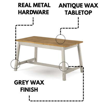 Corona Grey 1500mm live edge large dining table