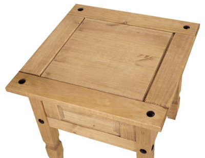 Corona Lamp Side Table Mexican Solid Pine End Occasional Tables