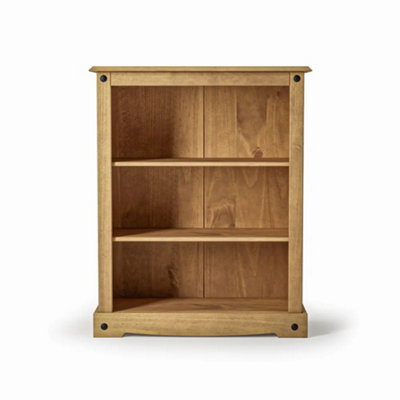 Corona Small Pine Bookcase 3 Book Shelves Mexican Solid Wood