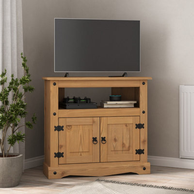 Mexican pine corner tv unit store