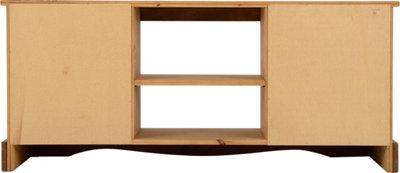 Corona Waxed Pine 2 Door 1 Shelf Flat Screen TV Unit Cupboard Storage