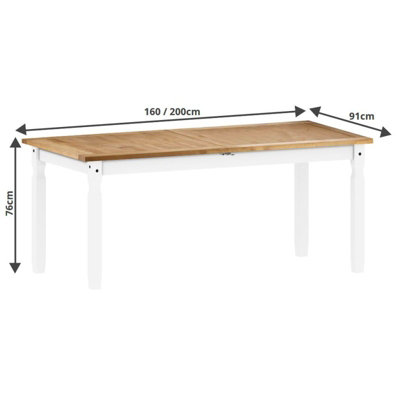 Corona White Large Extending Dining Table