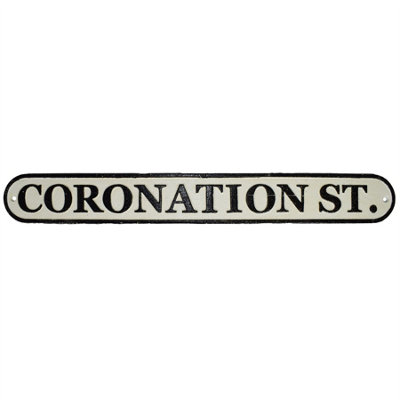 Coronation Street Cast Iron Sign Plaque Wall Fence House Cafe Pub Hotel ...