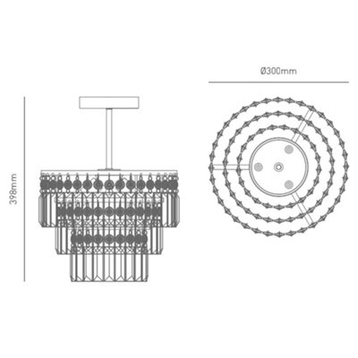 Corozal IP44 Rated Glass Crystal Chandelier Feature Ceiling Light