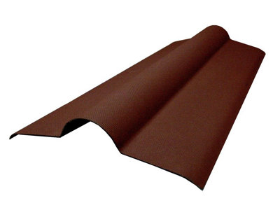 Corrugated Bitumen Sheet Ridge Tile Red 1m x 450mm Pack of 3