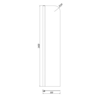 Corso 300mm Fixed Radius Bath Shower Screen