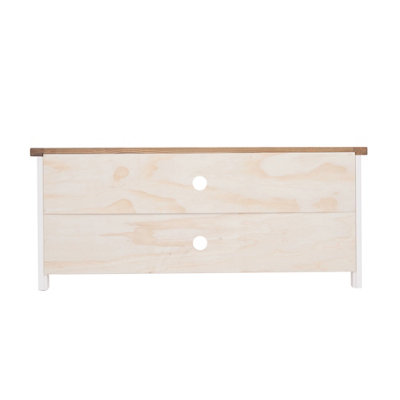 Cosenza Off White 2 Door TV Cabinet Chrome Knob