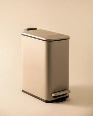 Cosmic Bathroom Bin Trash Can, 5L Capacity, Beige. Collection ESSENTIALS
