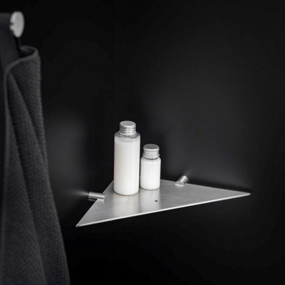 Cosmic Corner Shelf Matte Stainless Steel Logic