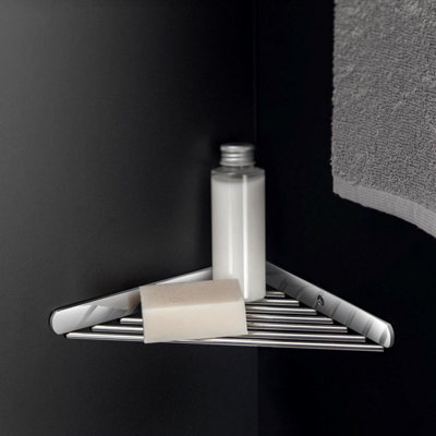 COSMIC Corner Shower Caddy, Shower Basket, 18cm, Silver, Anti-corrosion ...