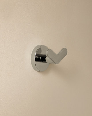 COSMIC Double Towel hook, Robe hook, Coat hook, Chrome, 6,5cm, Hidden ...
