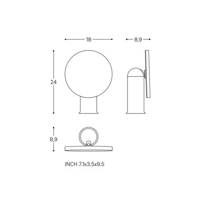 COSMIC Vanity Mirror, Magnifying Mirror 5x, Countertop, White, Geyser ...