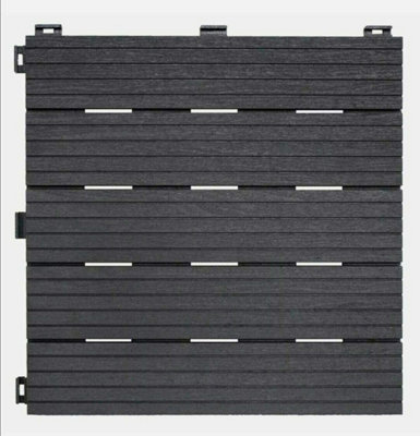 Cosmo 10 Pack Garden Composite Interlocking Decking Tiles Recycled ...