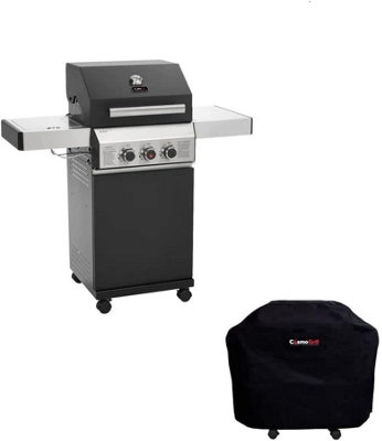 CosmoGrill 2+1 Premium Black Gas Barbecue with Side Ring Burner ...
