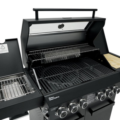 CosmoGrill 6 Burner Platinum Yamara Dark 4+2 Gas BBQ, Viewing Glass ...