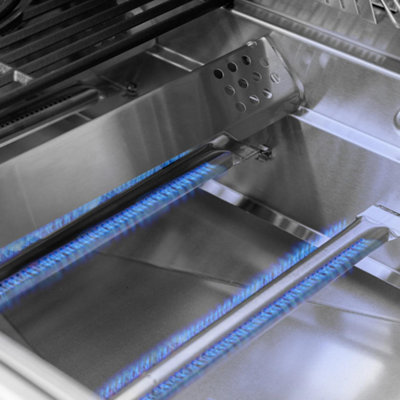 CosmoGrill 8 Burner Stainless Steel Yamara 6+2 Gas BBQ, Viewing Glass ...