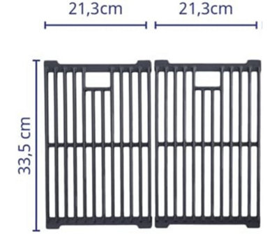 CosmoGrill Cast Iron Grate Set for Original 6+1 Gas Barbecues