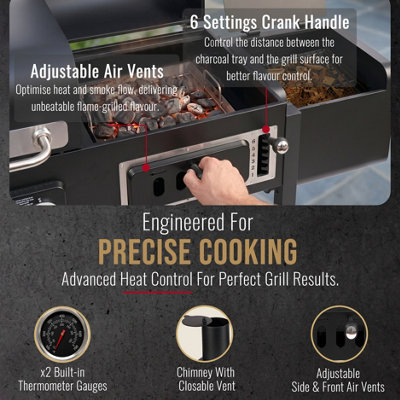 CosmoGrill Hybrid 4 Burner Barbecue DUO Dual Fuel 3+1 Gas Grill ...