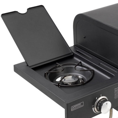 CosmoGrill Hybrid 4 Burner Dual Fuel 3+1 Gas & Charcoal Smoker BBQ With ...