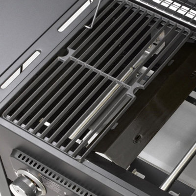 CosmoGrill Hybrid 4 Burner Dual Fuel 3+1 Gas & Charcoal Smoker BBQ With ...