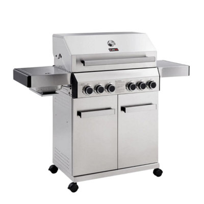 CosmoGrill Platinum Stainless Steel 4+2 Silver Gas Barbecue with Cover ...