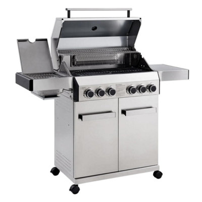 CosmoGrill Platinum Stainless Steel 4+2 Silver Gas Barbecue with Cover ...