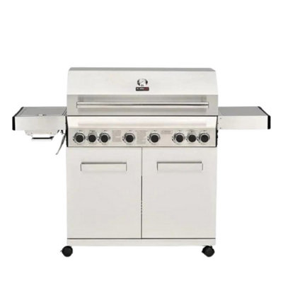 CosmoGrill Platinum Stainless Steel 6+2 Silver Gas Barbecue with Cover ...