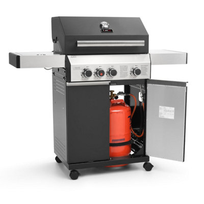 COSMOGRILL PREMIUM BLACK 3+1 GAS BARBECUE WITH COVER, PIZZA STONE ...