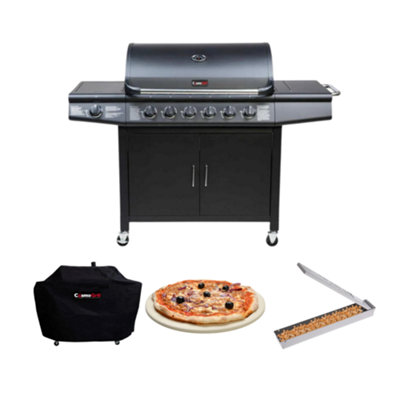CosmoGrill Pro Deluxe 7 Gas Burner 6+1 Barbecue Grill with Cover, Pizza ...