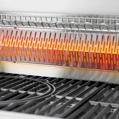 CosmoGrill Stainless Steel Yamara 4+2 Gas BBQ, Viewing Glass, 4 Main ...