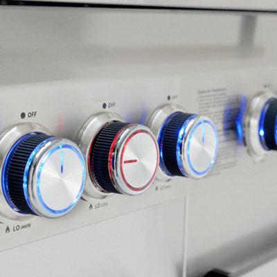 CosmoGrill Stainless Steel Yamara 4+2 Gas BBQ, Viewing Glass, 4 Main ...