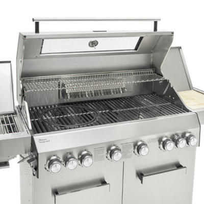 CosmoGrill Stainless Steel Yamara 6+2 Gas BBQ, Viewing Glass, 6 Main ...