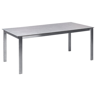 COSOLETO 6 Seater Garden Dining Set Grey Tempered Glass