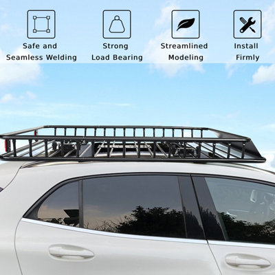 Costway 1.6M X 1M Universal Roof Rack Cargo Carrier Expandable Luggage ...