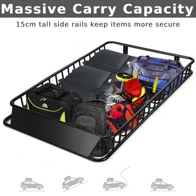 Costway 1.6M X 1M Universal Roof Rack Cargo Carrier Expandable Luggage ...