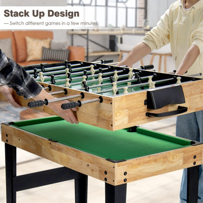 COSTWAY 10-in-1 Combo Game Table Set Multi Game Table Set with Foosball ...