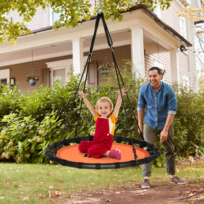 Costway 100cm Saucer Round Tree Swing 100- 160cm Adjustable Heights