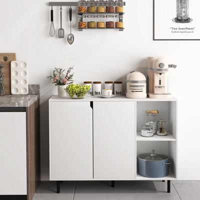 COSTWAY 106cm Sideboard Buffet Cabinet Modern Kitchen Storage Cabinet w ...