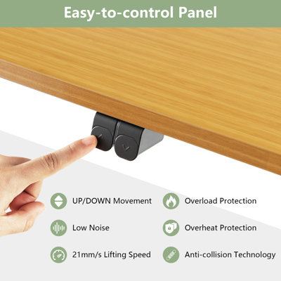 Costway 110 x 60cm Electric Height Adjustable Standing Desk Sit to ...