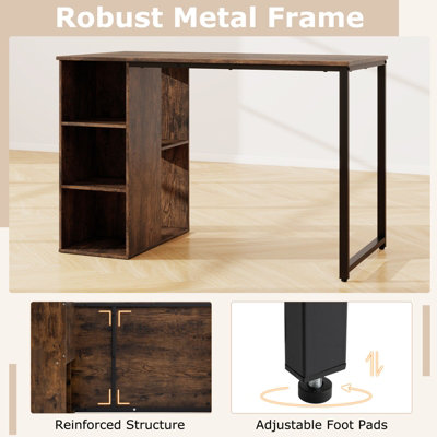 COSTWAY 115 x 59 cm Computer Desk Modern Home Office Desk with Storage ...