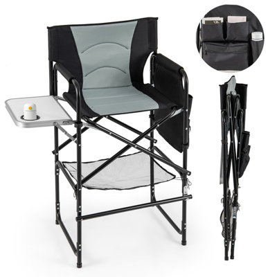 Folding chair with attached table store